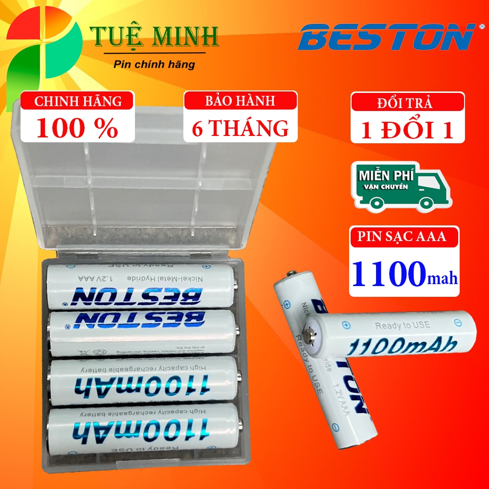 Pin sạc AAA BESTON 1100mah, 800mah 1.2V Chính hãng, giá siêu tốt, pin ...