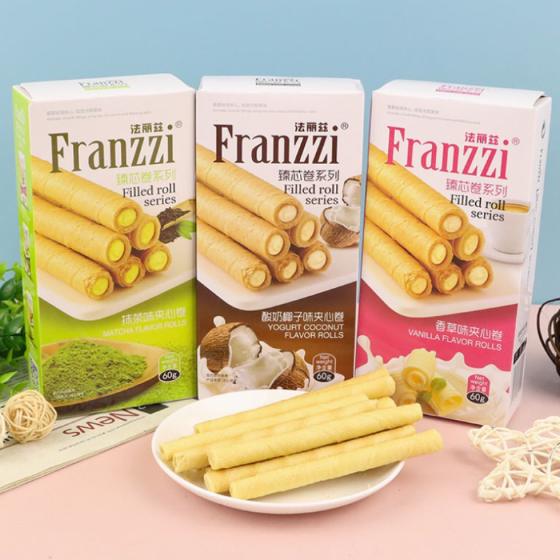 Bánh Franzzi cuộn nhân kem bánh quế cuộn nhân kem FRANZZI 60g | Shopee ...