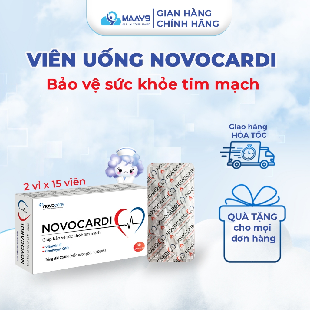 Novocare Novocardi Viên uống bảo vệ sức khỏe tim mạch, giảm nguy cơ xơ ...