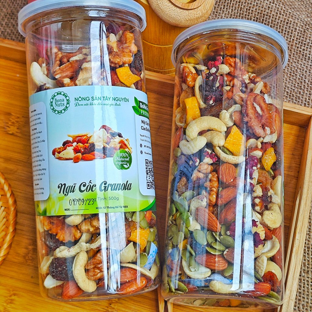 Granola siêu hạt không yến mạch 500g, ngũ cốc thơm ngon, healthy giảm cân, bổ sung dinh dưỡng ...