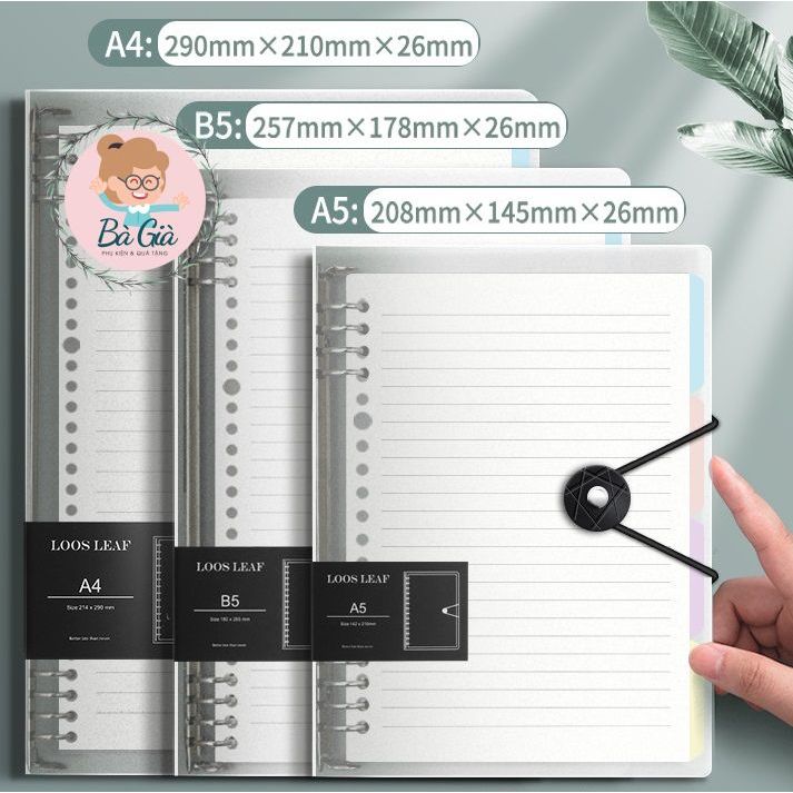 Sổ còng, bìa sổ còng A4 A5 B5 binder còng sắt 4 9 6 20 26 30 còng làm sổ tay, sổ ghi chép ...