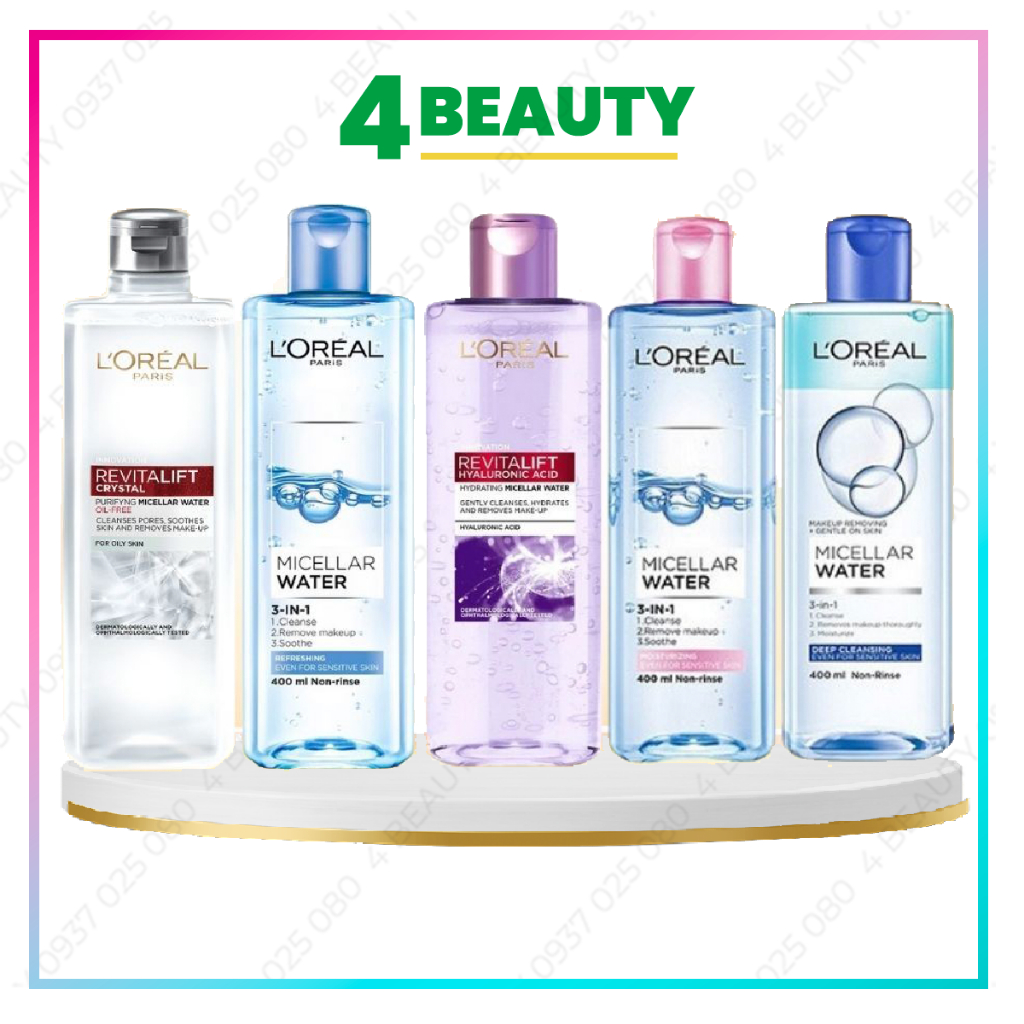 Nước Tẩy Trang L'Oreal cho mọi loại da 400ml L'Oréal Paris Micellar Water 3-in-1 | Shopee Việt Nam