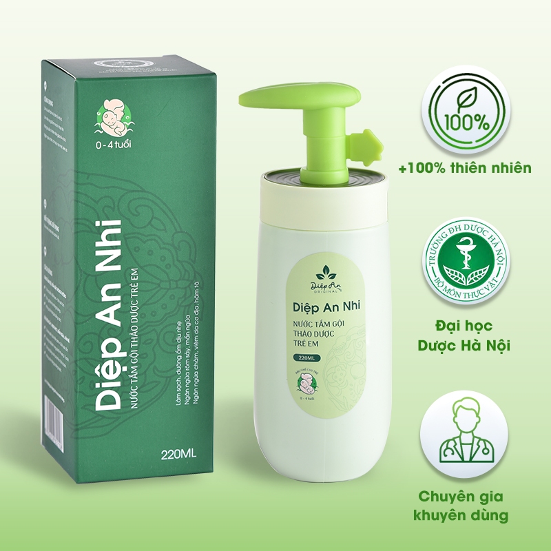 Sữa tắm gội thảo dược không bọt cho bé 0+ Diệp An Nhi - Sạch dịu nhẹ ...
