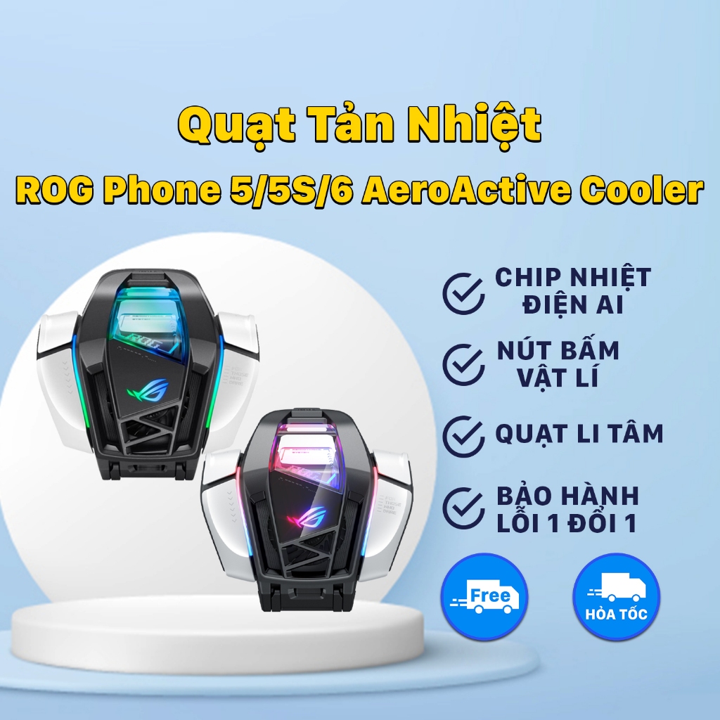 Quạt Tản nhiệt Điện thoại ROG Phone 5/5S, 6 AeroActive Cooler (Bảo Hành ...