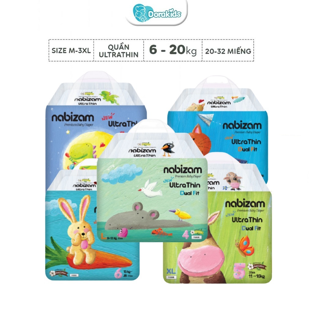 Tã bỉm quần Nabizam ultra thin chính hãng Hàn quốc siêu mỏng, siêu thấm ...