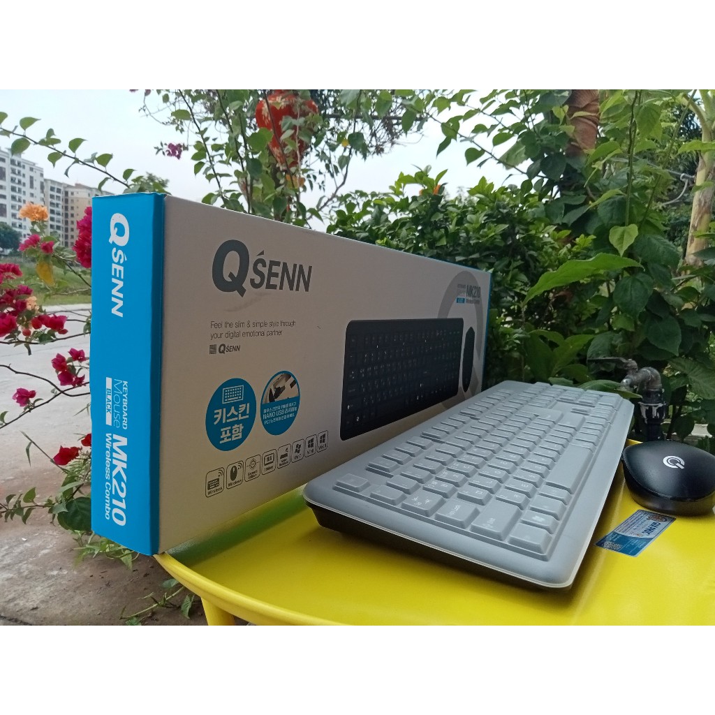 Bàn phím Hàn quốc Qsenn và chuột không dây (Keyboard Korean & Mouse Wireless Combo KM210 ...