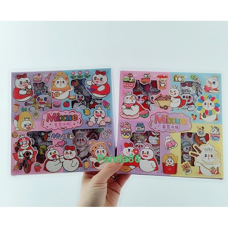 Hộp 96 Sticker Mixue Chống Thấm Nước - Hình Dán Trà Sữa , Kem , Bánh ...