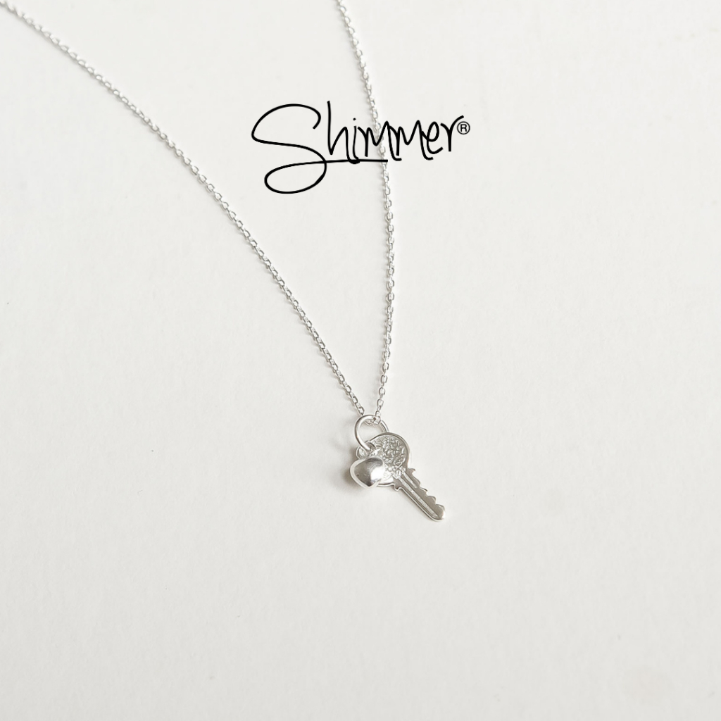 Dây Chuyền Nữ Bạc 925 Cao Cấp SHIMMER SILVER KEY HEART Thiết Kế Mặt ...