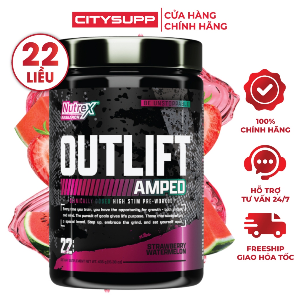 Nutrex Outlift AMPED Pre Workout, 22 Servings | Bột Tăng Sức Mạnh, Tập ...