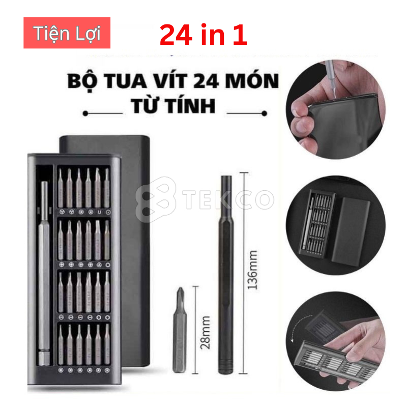 Bộ Tua Vít Mini 24 Đầu Sửa Điện Thoại, Tivi, Máy Tính - Tô Vít Từ Tính ...