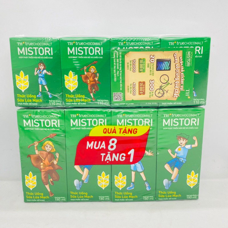 Lốc 4 hộp sữa TH Mistori 110ml và 180ml | Shopee Việt Nam