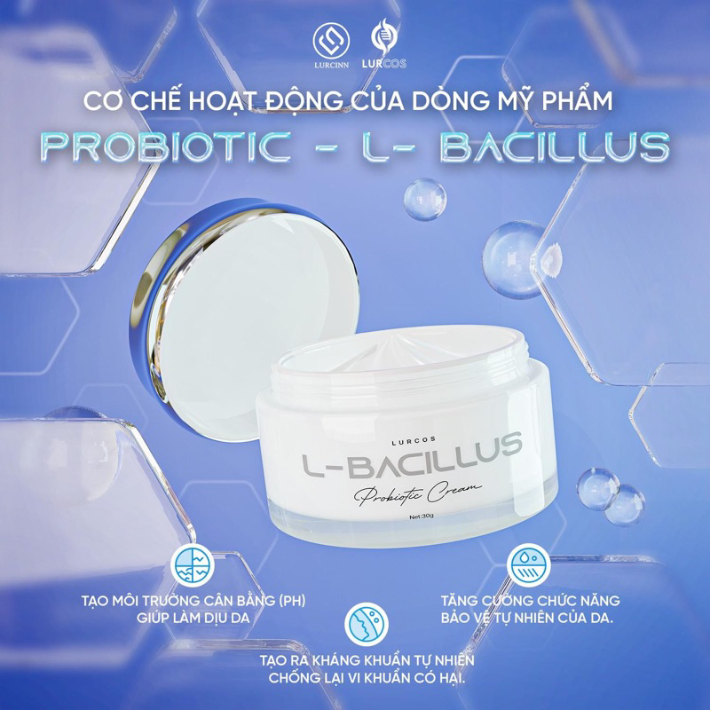 L-BACILLUS men vi sinh cân bằng hệ vi sinh trên da giúp phục hồi da mỏng yếu chính hãng lurcinn ...