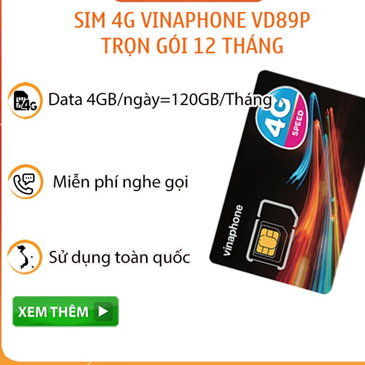 SIM 4G VINAPHONE THAGA90 VD89P D500 MIỄN PHÍ 1 NĂM KHÔNG CẦN NẠP TIỀN ...