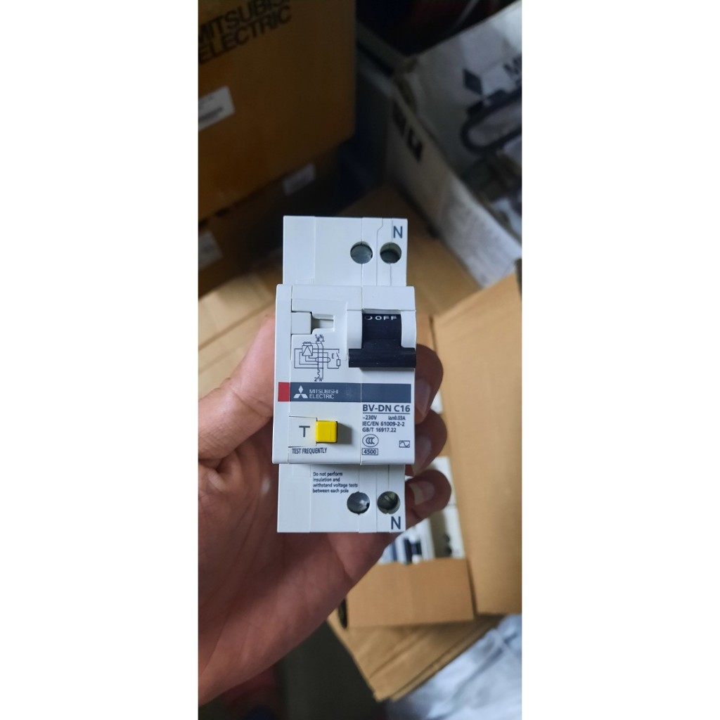 Cầu dao chống giật RCBO BV-DN 1P+N 16A 30mA Mitsubishi (Đầy đủ hóa đơn, co, cq, pkl) | Shopee ...