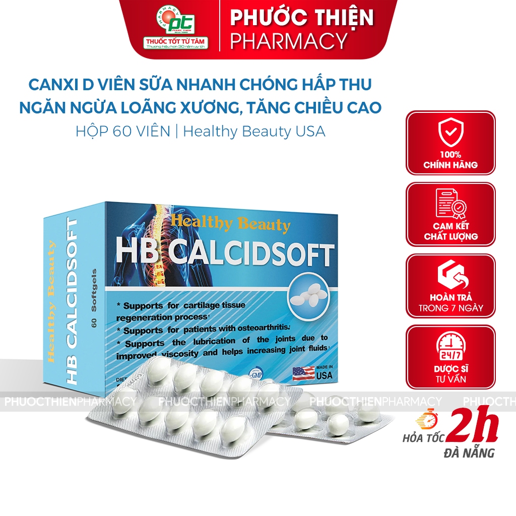 Canxi d3 HB CALCIDSOFT canxi cho người cao tuổi, lớn tuổi, bà bầu, hỗ ...