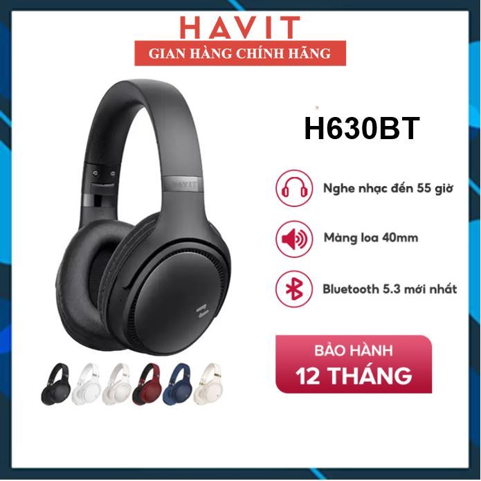 CHÍNH HÃNG Tai Nghe Bluetooth Headphone HAVIT H630BT, Driver 40mm, BT 5.3, Gập Tiện Lợi, Nghe ...