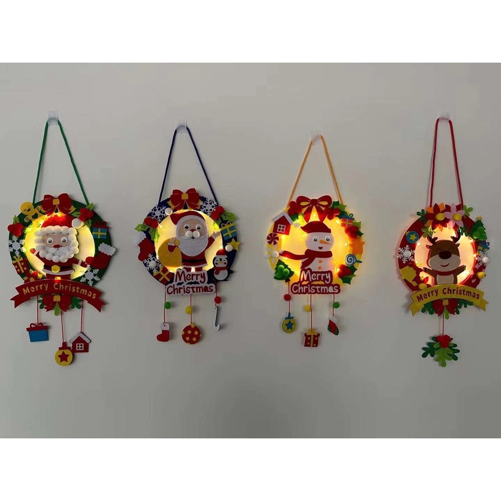 Vòng treo cửa NOEL - Bộ Vòng Hoa Handmade Có Đèn Led Treo Trang Trí Cây ...