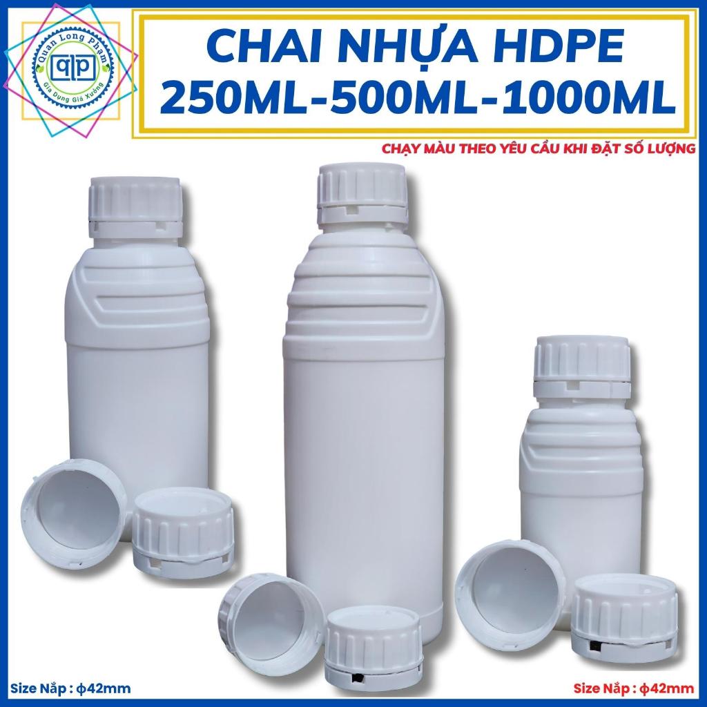 Combo Chai Nhựa HDPE Siêu Dầy - Nắp Trắng Size ɸ42.5mm + Seal Chống Tràn Khò Nhiệt (250ml ...