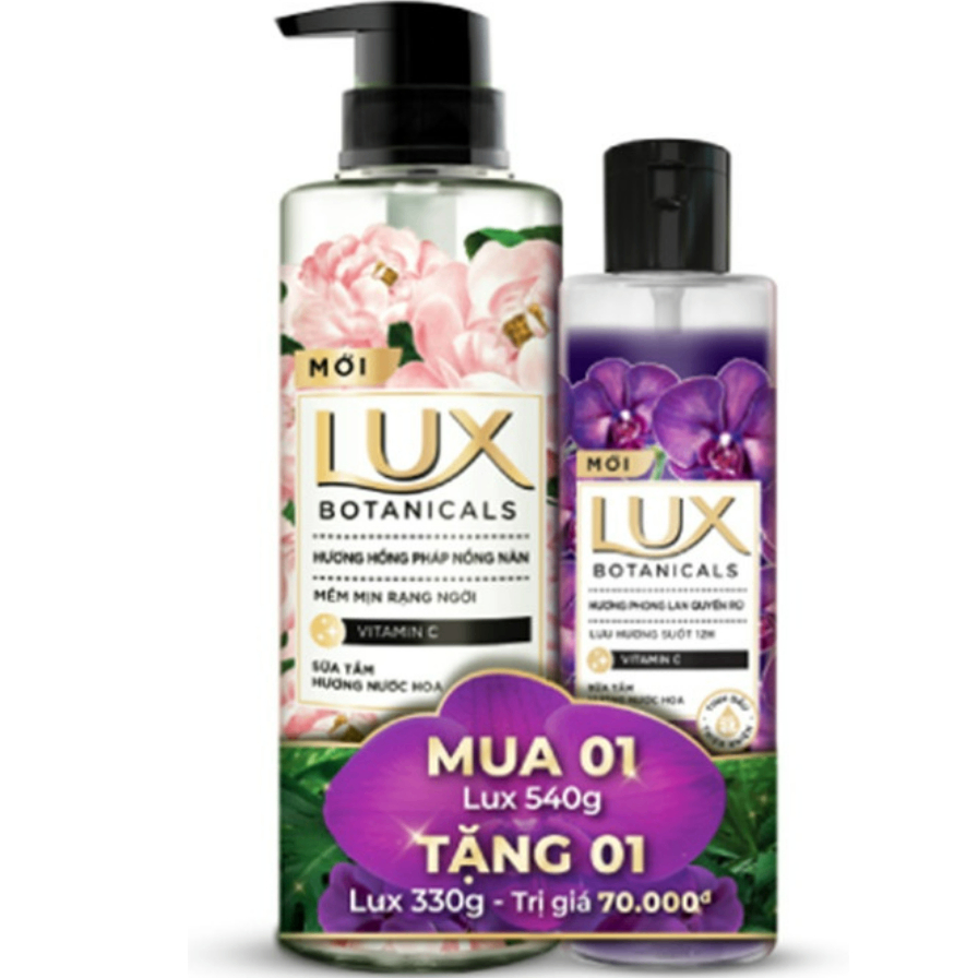 Sữa tắm lux màu hồng chai 570g tặng kèm chai 350g | Shopee Việt Nam