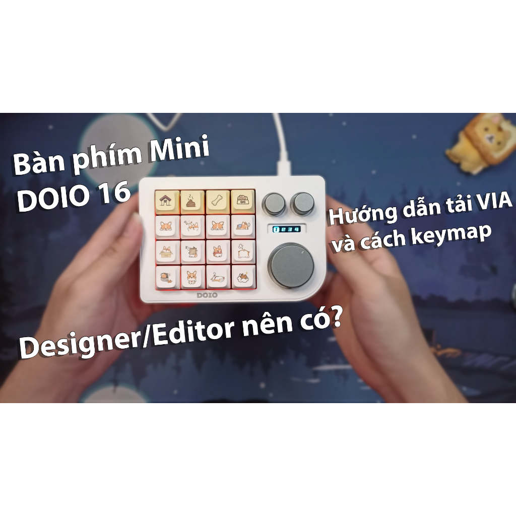 KIT Bàn phím Mini DOIO 16 nhôm, màu trắng, 1 mode, 3 núm xoay, tương thích VIA/QMK | Shopee Việt Nam