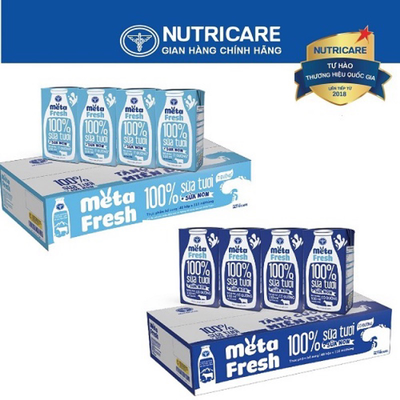 Thùng sữa tươi Nutricare Meta Fresh loại 110ml x 48hộp | Shopee Việt Nam