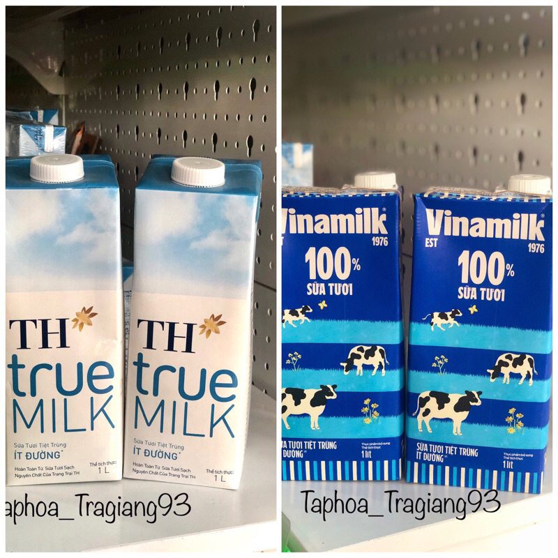 Sữa Th true milk, Vinamilk 1 Lít ít đường | Shopee Việt Nam