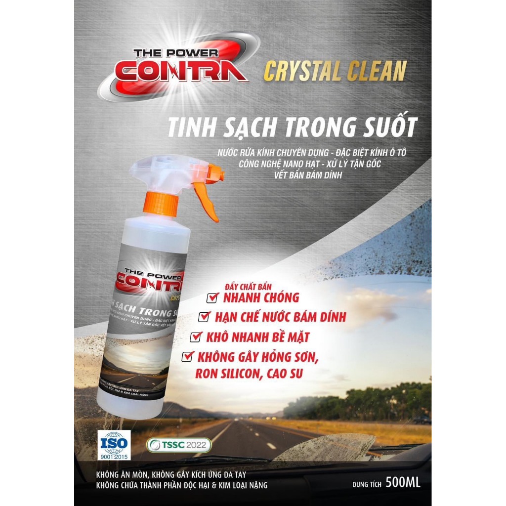 Nước tẩy kính oto sạch trong - xử lý vết dơ siêu bám - The Power Contra ...