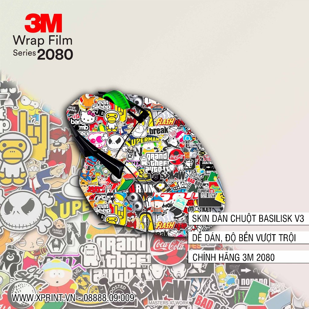 Miếng dán Skin 3M cao cấp cho chuột Razer basilisk V2, V3.... | Shopee ...