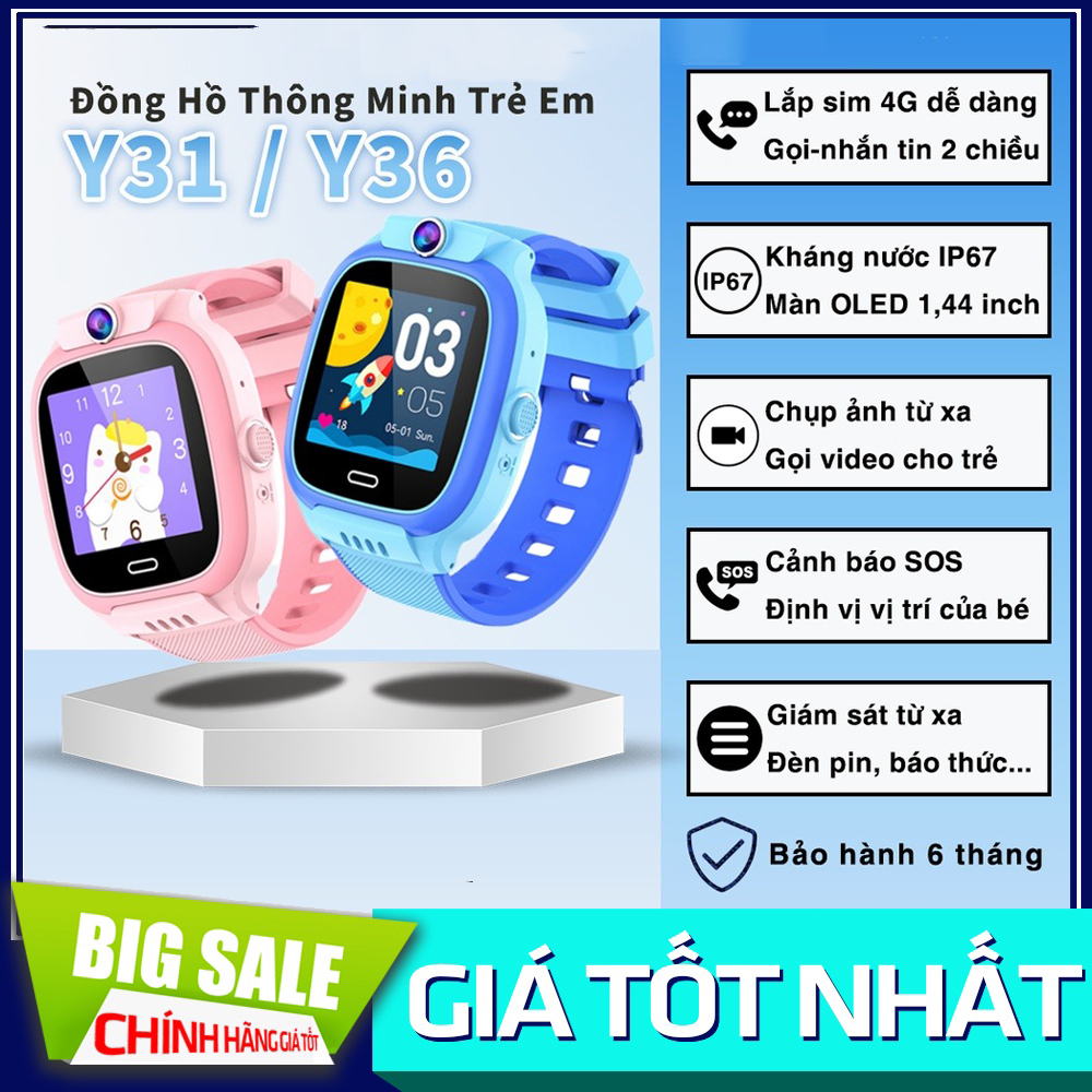 Đồng Hồ Thông Minh Smartwatch Trẻ Em Y36 / Y31 Lắp Sim Nghe Gọi Video 4G - Theo Dõi GPS, Lịch Sử ...