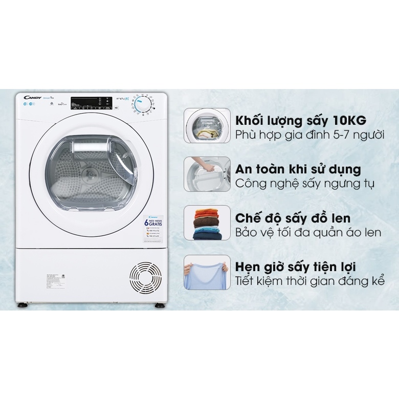 Máy sấy ngưng tụ Candy 10 kg CSO C10TE-S | Shopee Việt Nam