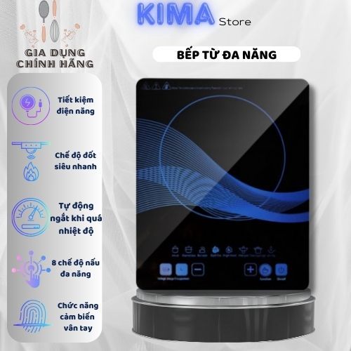 Bếp điện từ cảm ứng KÈM NỒI công suất 2200W, mặt kính chịu lực, tiết kiệm điện năng, an toàn ...