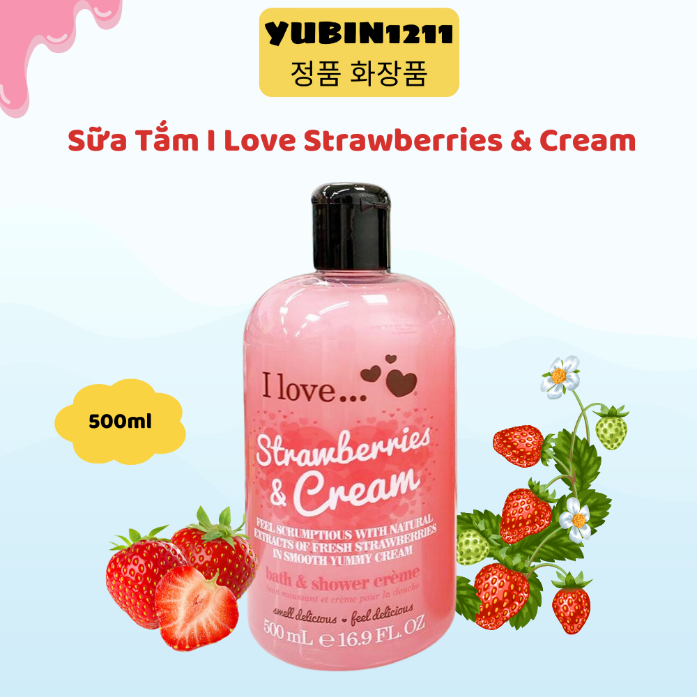 Sữa Tắm I Love Strawberries Cream 500ml Chống Lão Hóa | Shopee Việt Nam