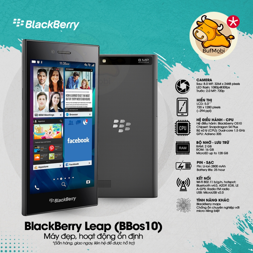 [BufMobi] Blackberry Leap - Máy đẹp, hoạt động ổn định | Shopee Việt Nam