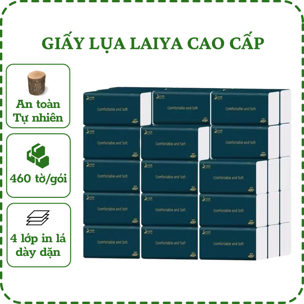 Giấy Ăn Laiya Thùng 20 Gói Giấy Lụa 4 Lớp Cao Cấp, Siêu Dai, Không Tan Trong Nước | Shopee Việt Nam