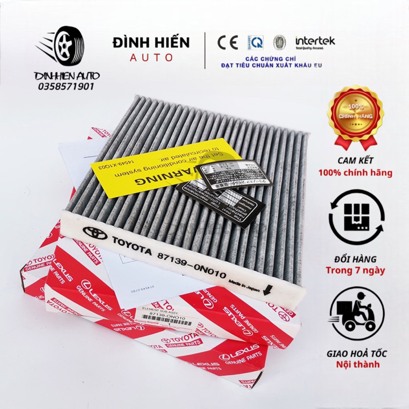 Lọc gió điều hòa, máy lạnh than hoạt tính Vios, Innova, Fortuner, Veloz ...