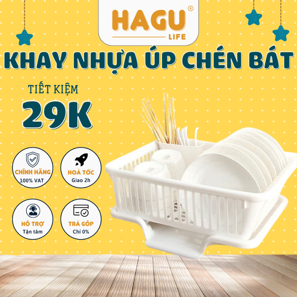 Khay Nhựa Úp Chén Bát HAGU LIFE Cao Cấp - Kệ Khay Giá Rổ Úp Đựng Bát Chén Đĩa Dĩa Đũa Có Khay ...