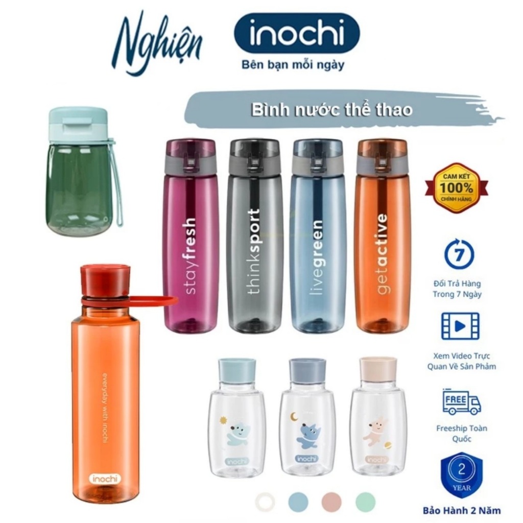 Bình nước thể thao chính hãng Inochi - Kita Active 500/700ml (Nhiều màu) | Shopee Việt Nam