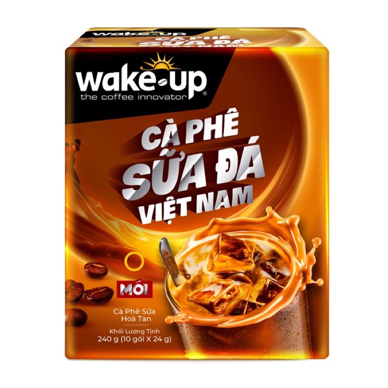 Cà phê hòa tan Wake Up Sữa Đá Việt Nam - Hộp 10 gói x 24g | Shopee Việt Nam