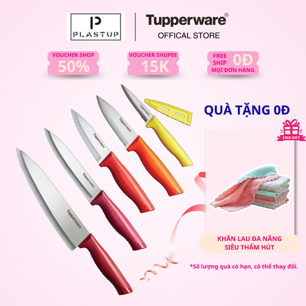 Bộ dao Tupperware Essential 5 món nhiều màu | Shopee Việt Nam