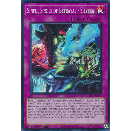 [ Bài Yugioh Chính Hãng ] Sinful Spoils of Betrayal - Silvera - AGOV ...