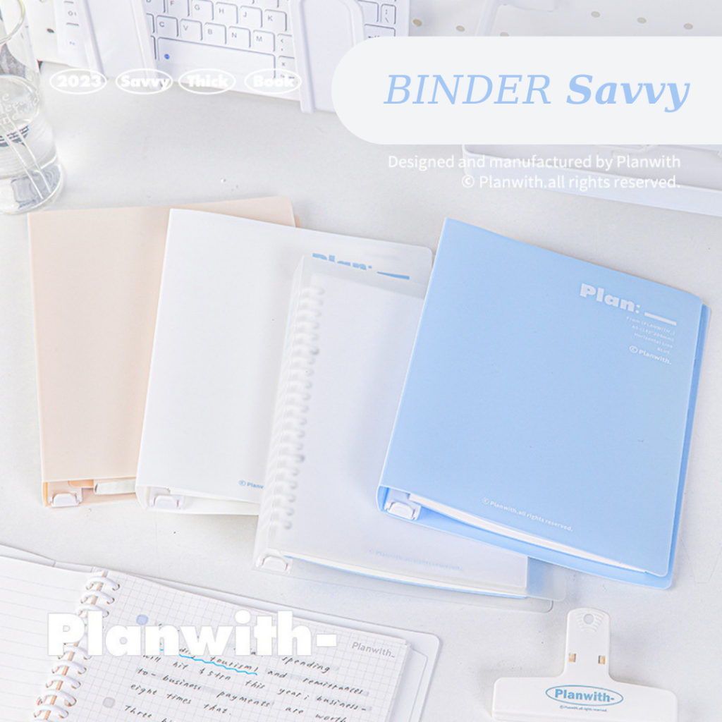 Binder Bìa Còng PLANWITH SAVVY Kèm 100 Trang Ruột Kẻ Ngang 8mm Kích Thước A5/B5 Có Thể Refill ...