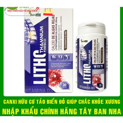 Canxi hữu cơ tảo biển đỏ LITHO THAMNIUM FRESCO kết hợp megie, kẽm ...