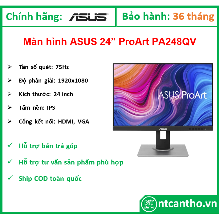 Màn hình ASUS ProArt PA248QV 24Inch IPS 75Hz 16:10 chuyên đồ họa; 24T ...