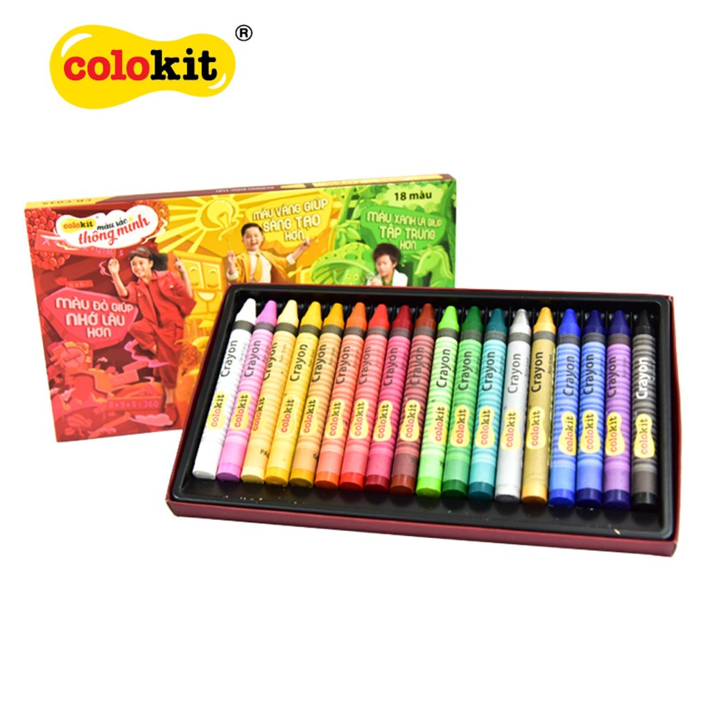 Sáp màu Thiên Long Colokit 10/12/16/18/24/36 màu mịn tươi sáng, đa dạng mẫu mã, tiêu chuẩn Châu ...