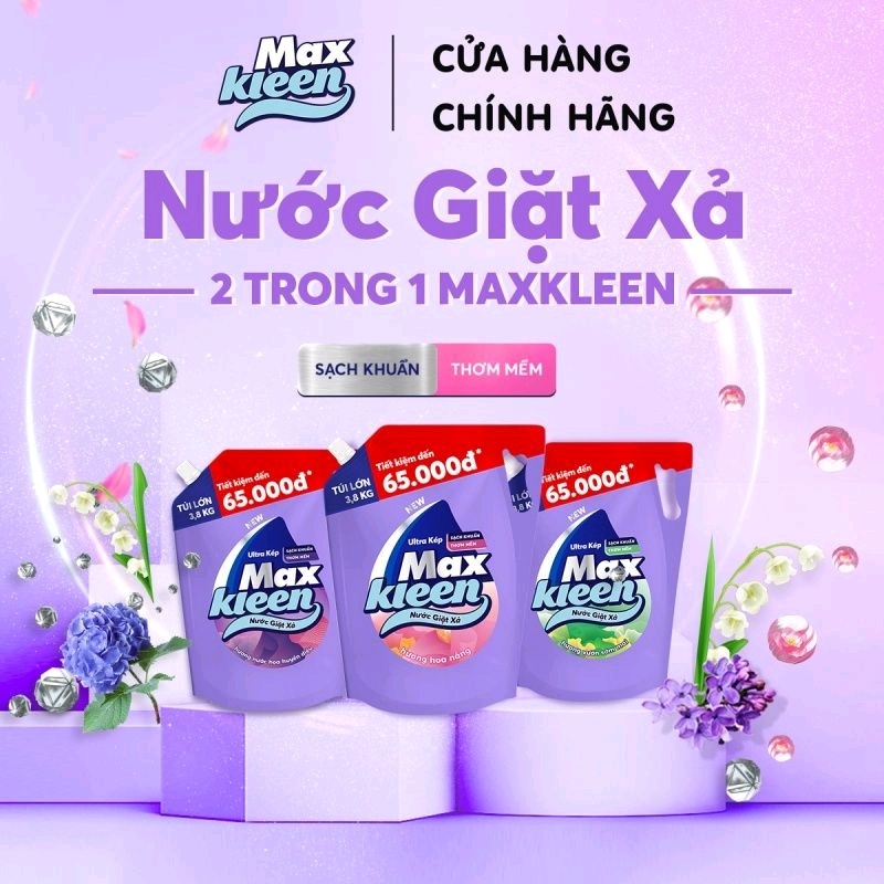 MaxKleen Nước giặt xả Size lớn túi 3.8KG | Shopee Việt Nam