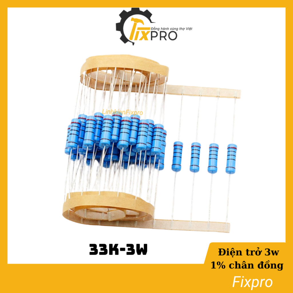Điện trở vạch 3W 33K 1% chân đồng chất lượng tốt ( túi 10c) | Shopee Việt Nam