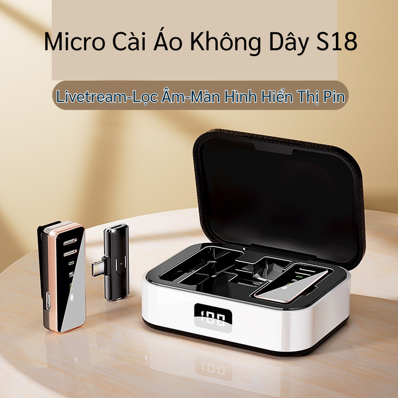 Micro Thu Âm Không Dây Cài Áo Cao Cấp S18 Lọc Tạp Âm Hiệu Quả Dùng Cho ...