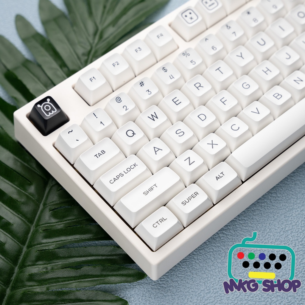 Bộ nút bàn phím SA BOW | Keycap trắng chữ đen | ABS doubleshot | SA ...
