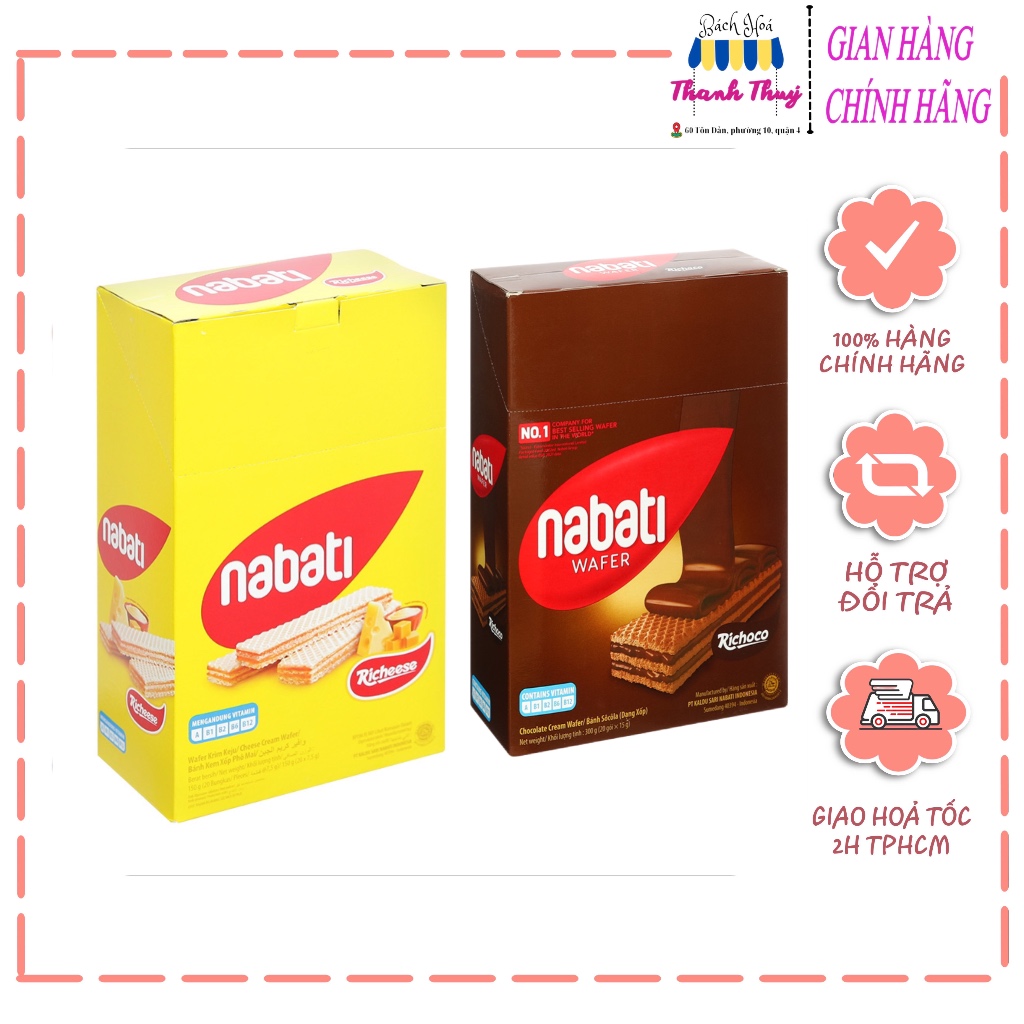 Bánh xốp Nabati nhân phô mai/socola hộp 150g(20 gói x7,5g) | Shopee ...