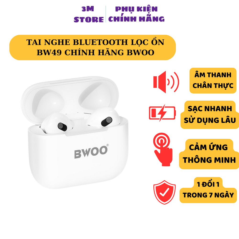 Tai Nghe BlueTooth BW49 Chính Hãng BWOO Chống Ồn Bảo Hành 12 Tháng | Shopee Việt Nam